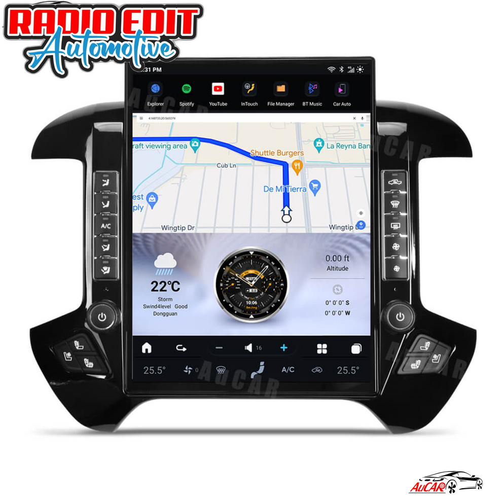 2014-2019 Silverado Sierra AuCar Tesla Screen 15.6" Android 13 CarPlay ...