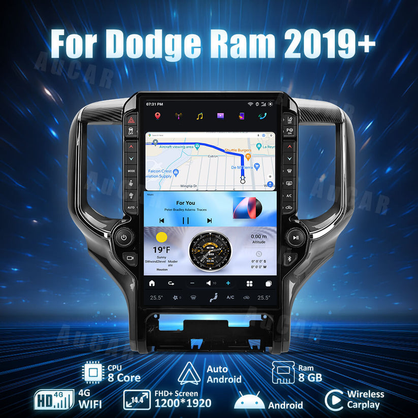 2019-2026 RAM 1500/2500/3500/4500 AuCar Tesla Android 14 14.4 – Radio ...